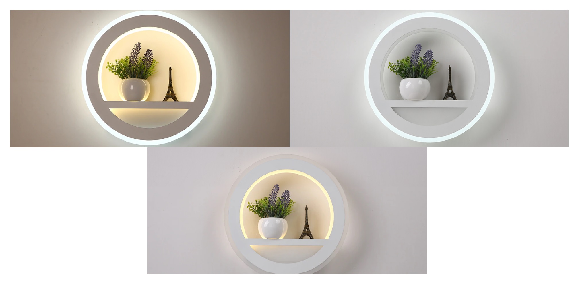 Cuadro Led de pared Decorativo a control remoto con repisa y adornos ...